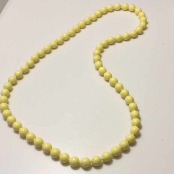 Jewelry | Vintage Plastic Yellow Bead Necklace | Poshmark